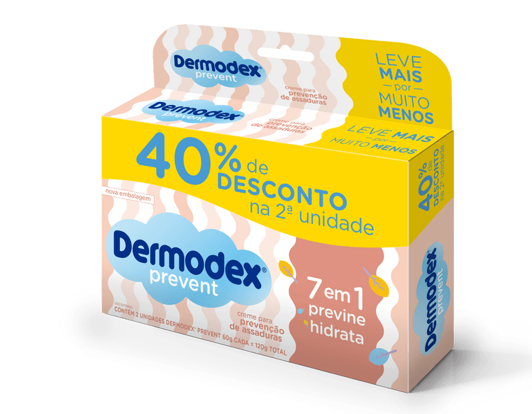 Dermodex Prevent 120g(2x60g) - 40% DESCONTO | Dermodex